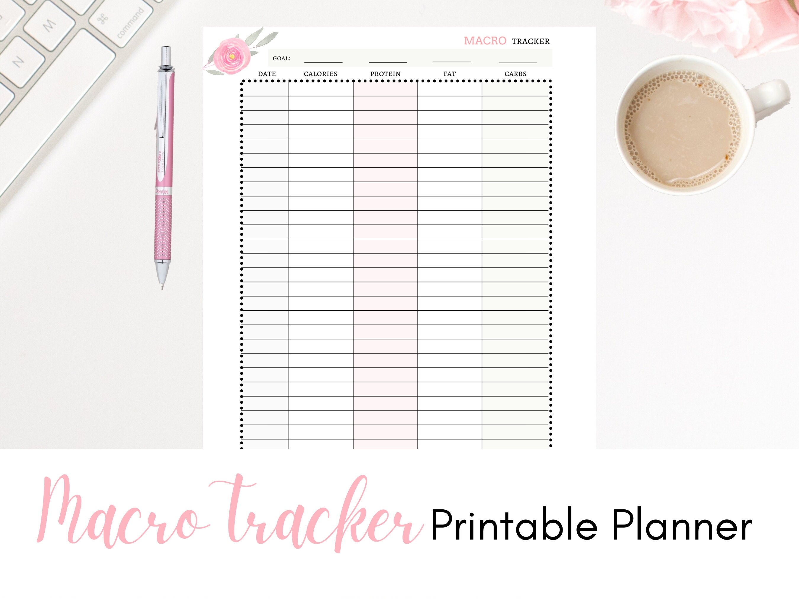 Digital Drawing & Illustration Macro Tracker Journal Printable Digital ...