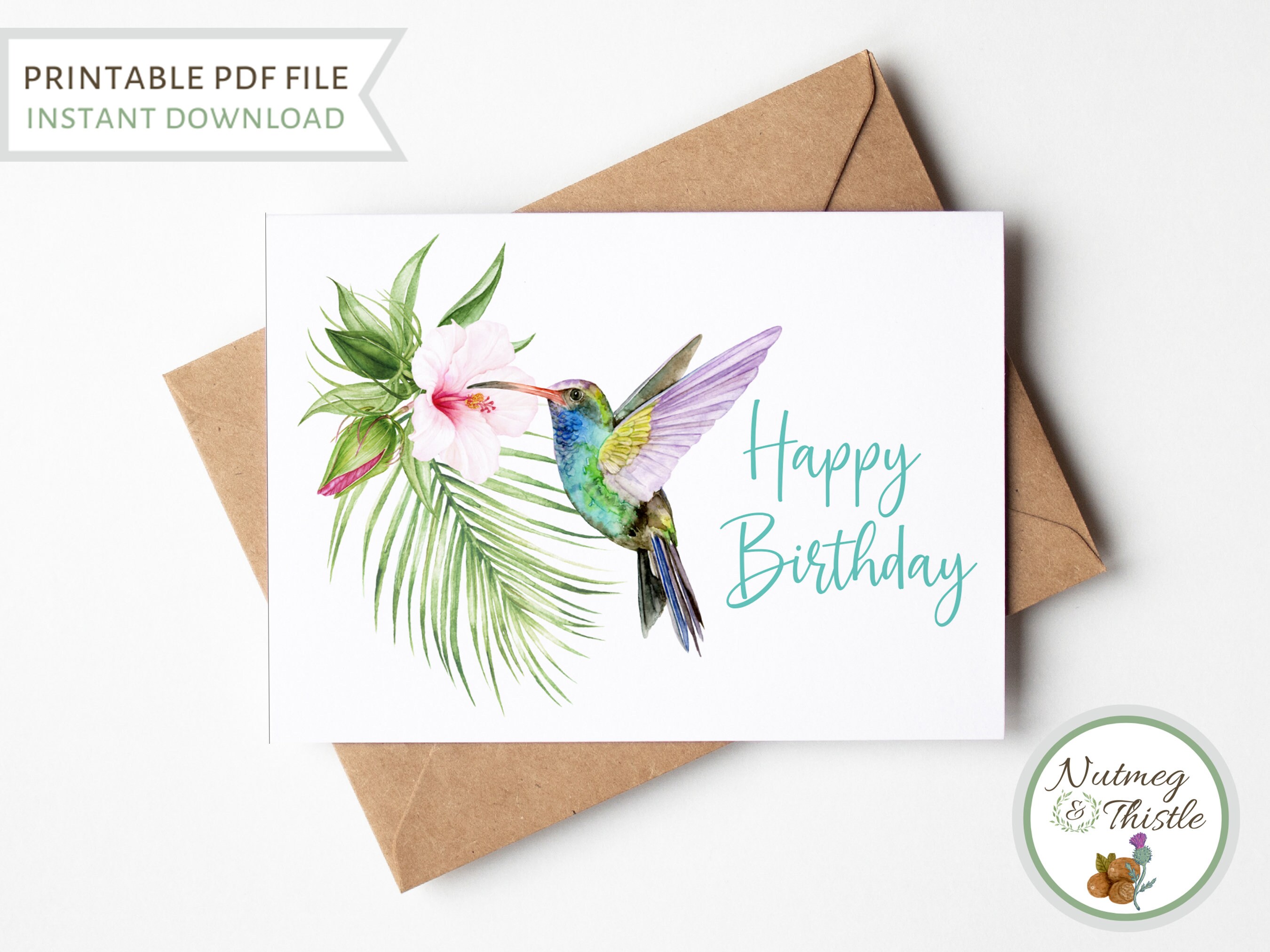 Hummingbird Birthday Card, Mom Friend Bird Lovers Happy Birthday ...
