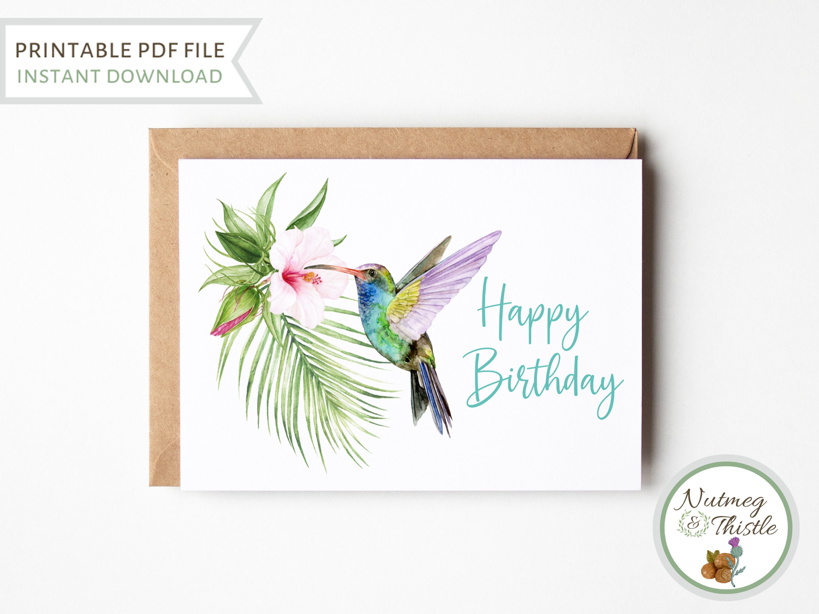 Hummingbird Birthday Card, Mom Friend Bird Lovers Happy Birthday ...
