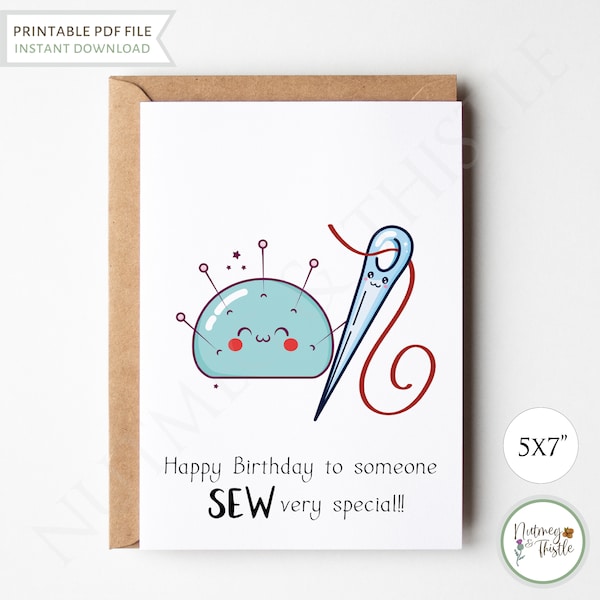 Mum Sewing Birthday Card - Etsy
