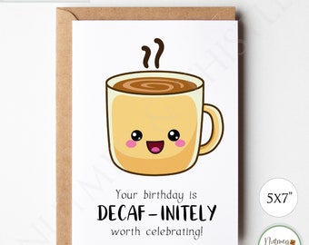 Happy Birthday Card Coffee Birthday Card Coffee Puns Funny Latte Card ...
