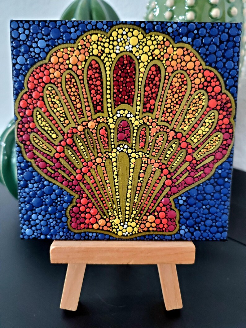 Original Dot Art OOAK Painting Sea Shell I Acrylics on - Etsy