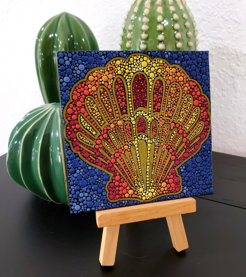 Original Dot Art - OOAK Painting - Sea Shell I - Acrylics on Canvas ...