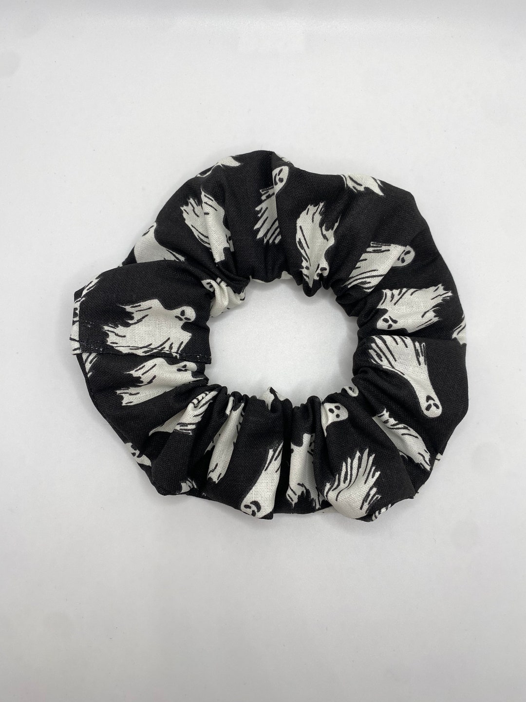 Glowing Ghosts on Black Halloween Scrunchie | Ghost Scrunchie ...