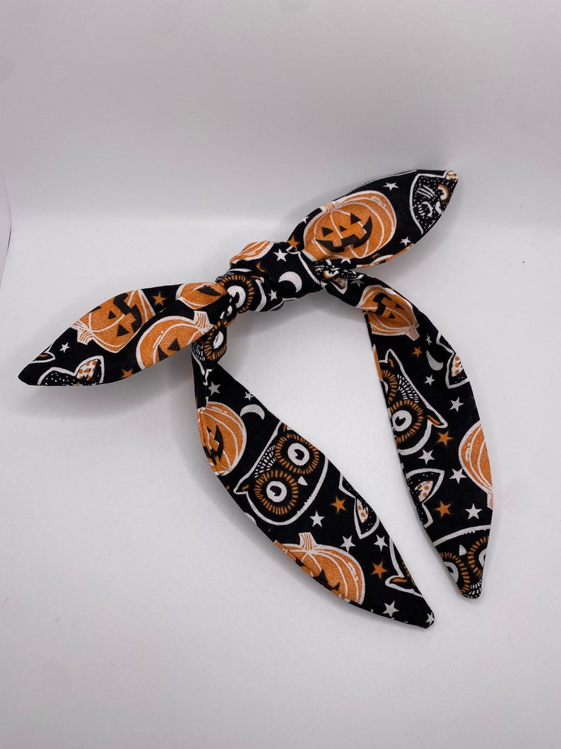 Halloween Headband Halloween Pumpkins Black Topknot Headband - Etsy