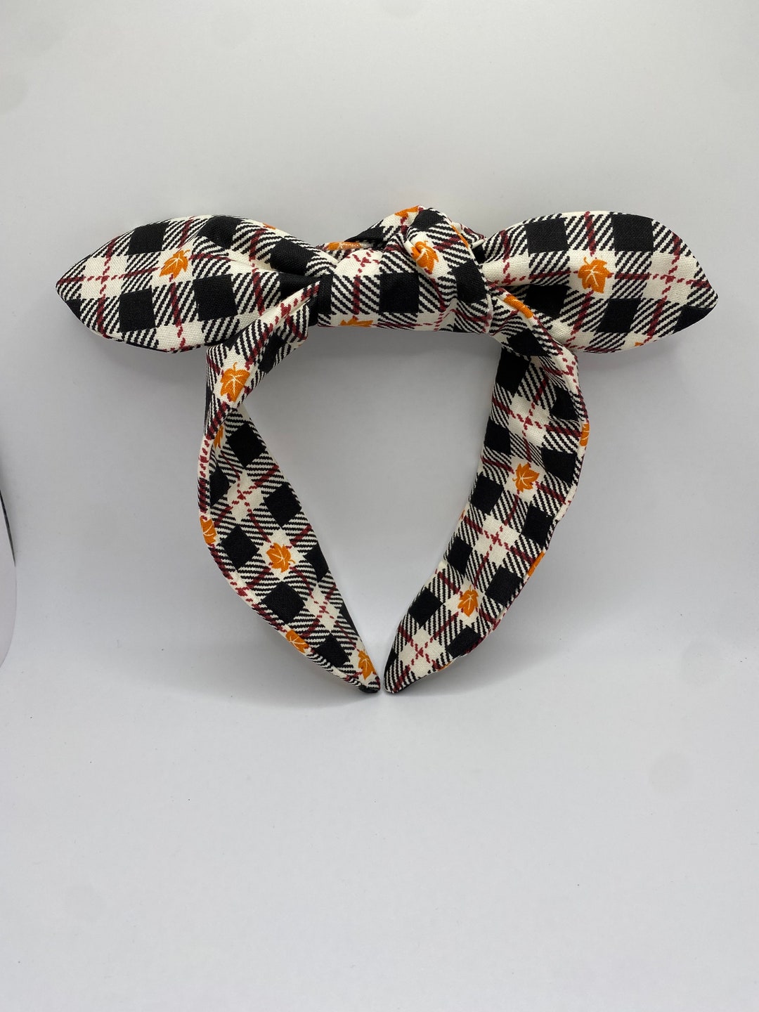 Fall Plaid Headband | Fall Plaid Topknot Headband | Fall Leaves ...