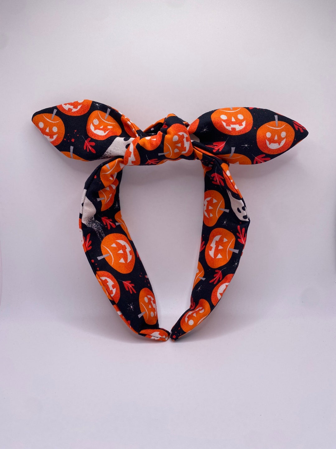 Halloween Headband | Red Pumpkins Topknot Headband | Pumpkin Headband ...