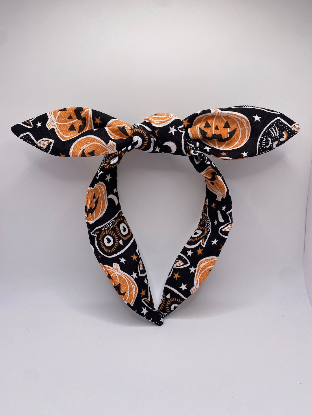Halloween Headband | Halloween Pumpkins Black Topknot Headband ...