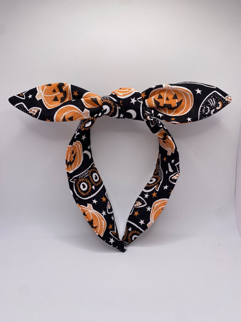 Halloween Headband Halloween Pumpkins Black Topknot Headband - Etsy