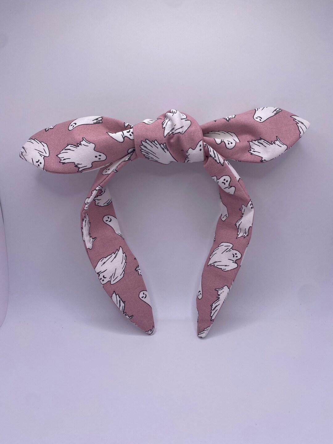 Halloween Ghosts Headband | Mini Ghosts Pink Glow in the Dark Topknot Headband | Ghost Headband ...