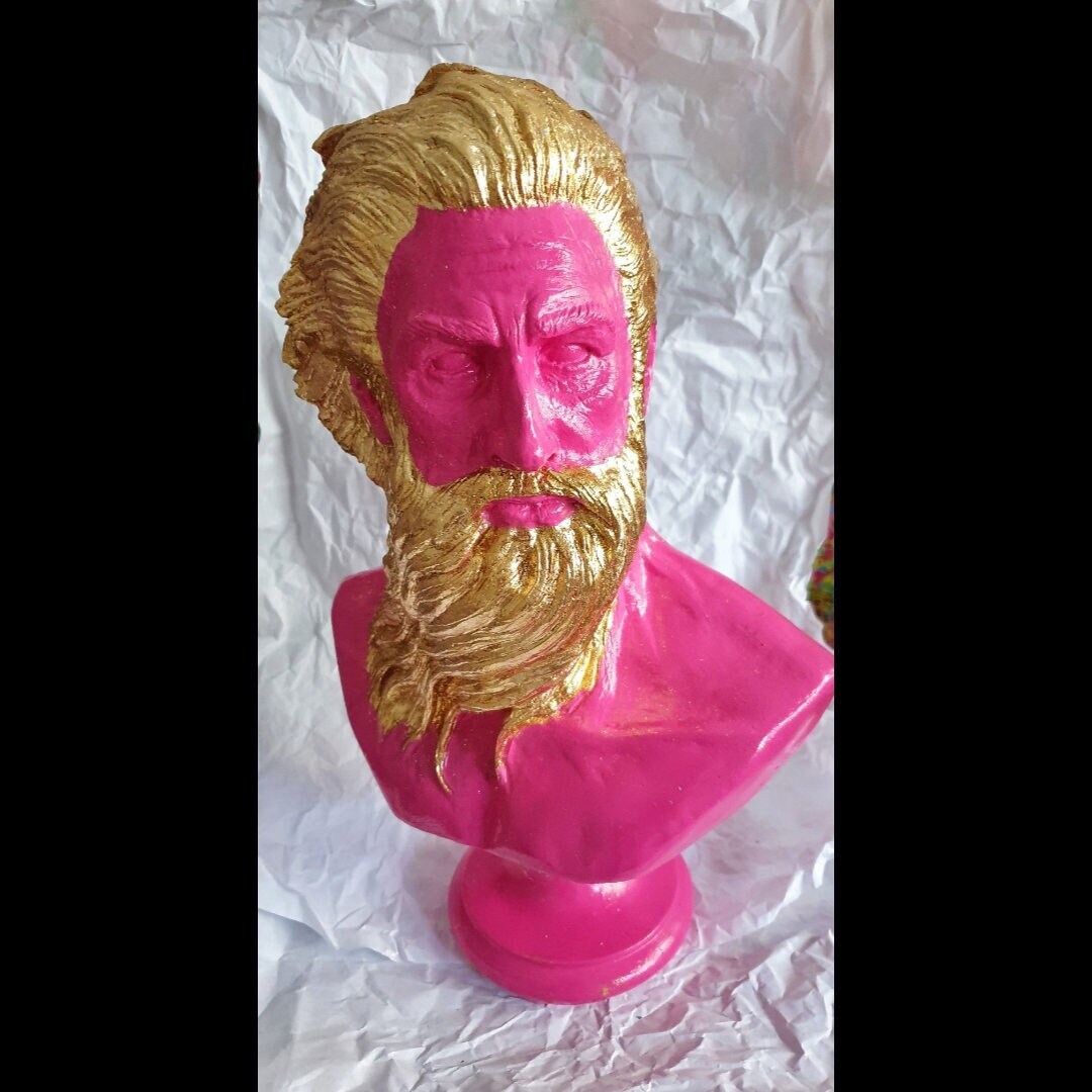 Hotpink Unique Greek God Sculpture,pop Art Sculpture,unique Eclectic ...