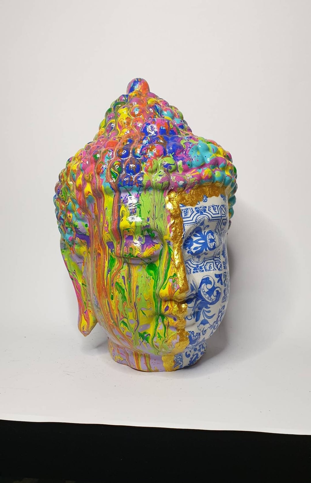 Unique Buddha Statue Indoor,eclectic Decor,pop Art Statue,pop Art ...