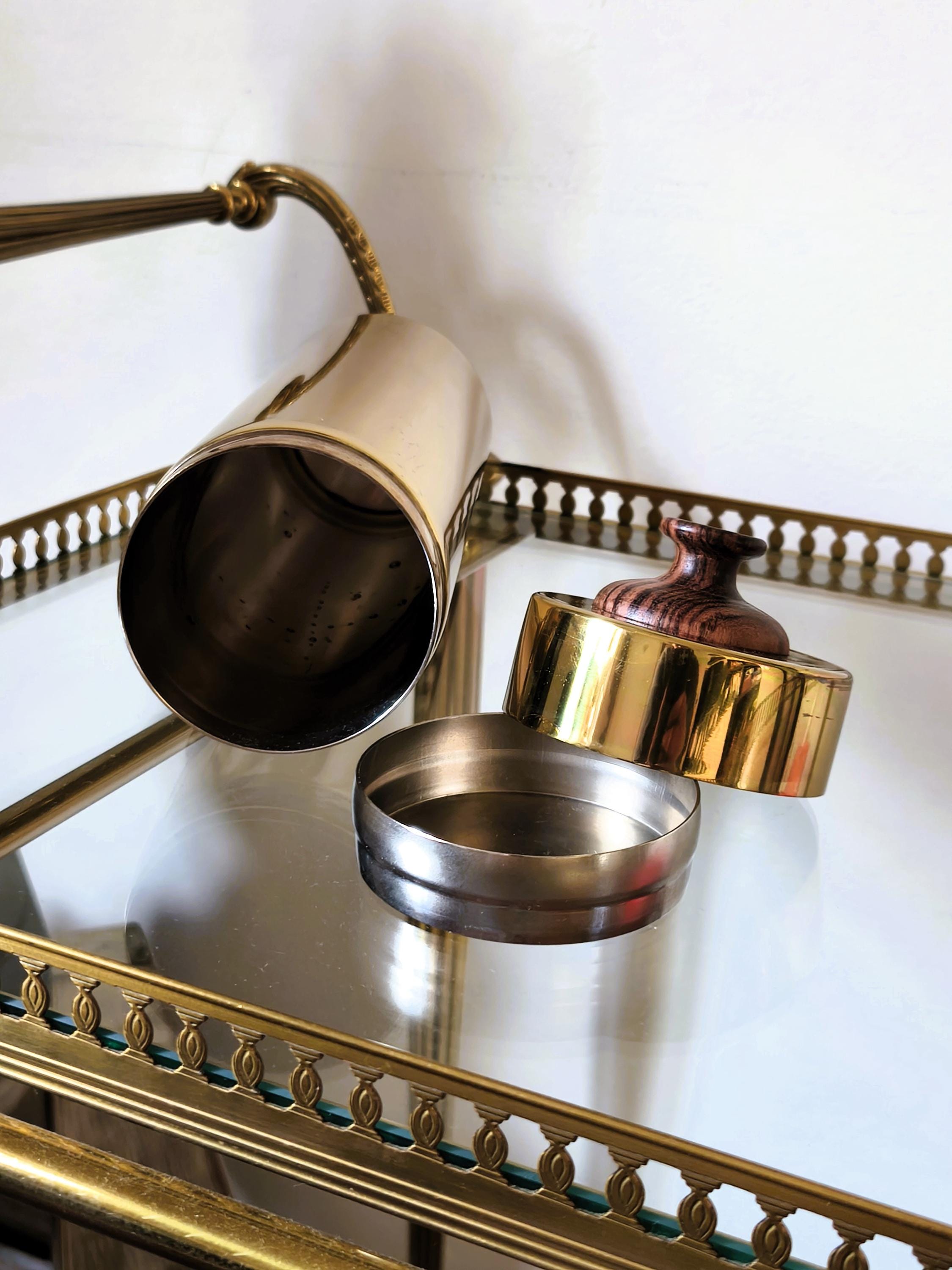 Mid-century Italian Brass Cocktail Shaker • Hollywood Regency Barware ...