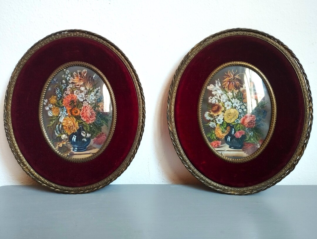 A Pair of Exquisite Miniature Still-life Paintings. Italian Antique ...