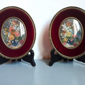 A Pair of Exquisite Miniature Still-life Paintings. Italian Antique ...