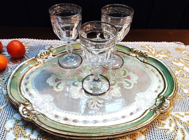 Decorative Florentine Wooden Gilt Serving Tray. Finest Floral Design ...