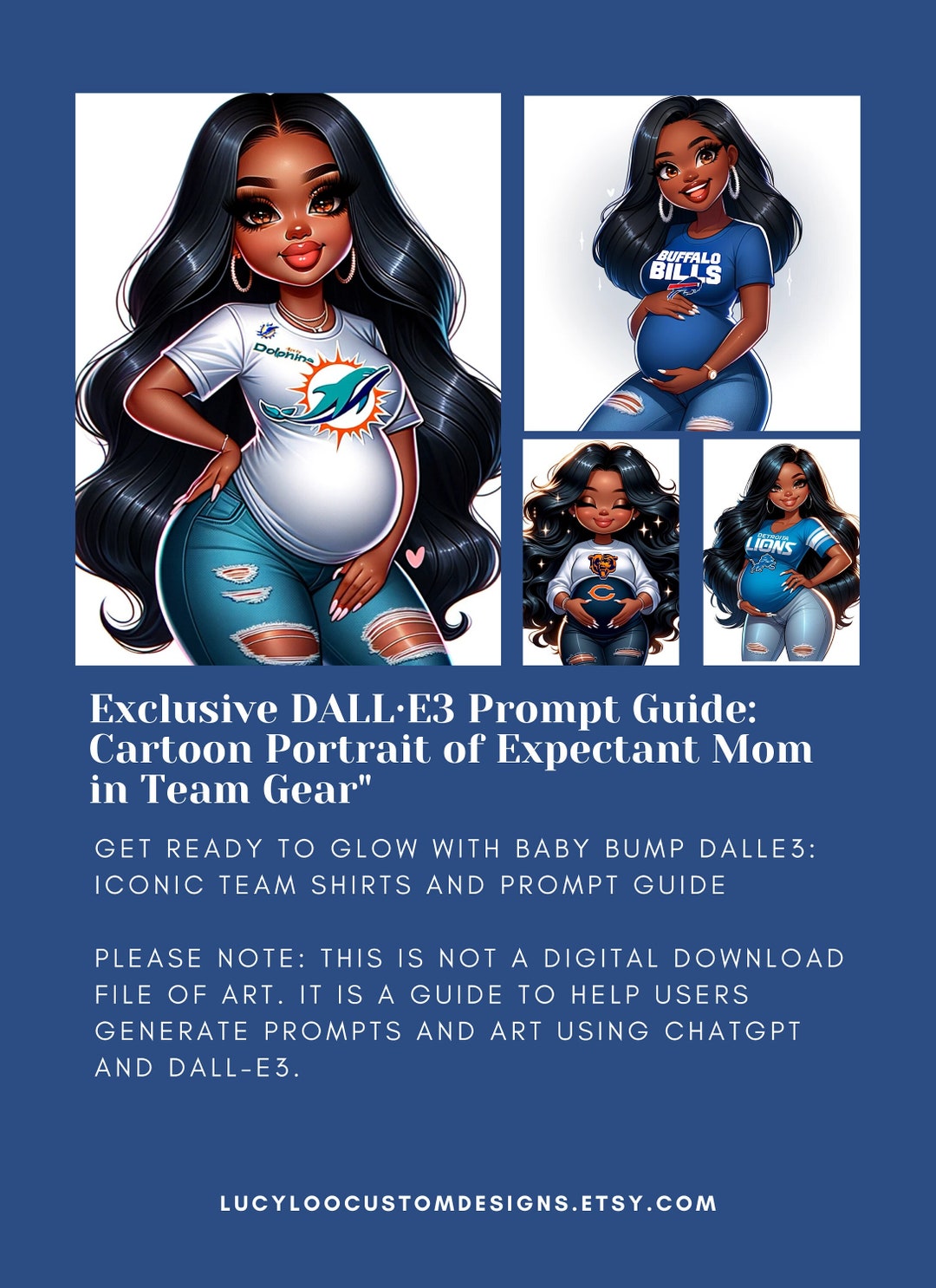 Exclusive DALL·E3 Prompt Guide: Cartoon Portrait of Expectant Mom in ...