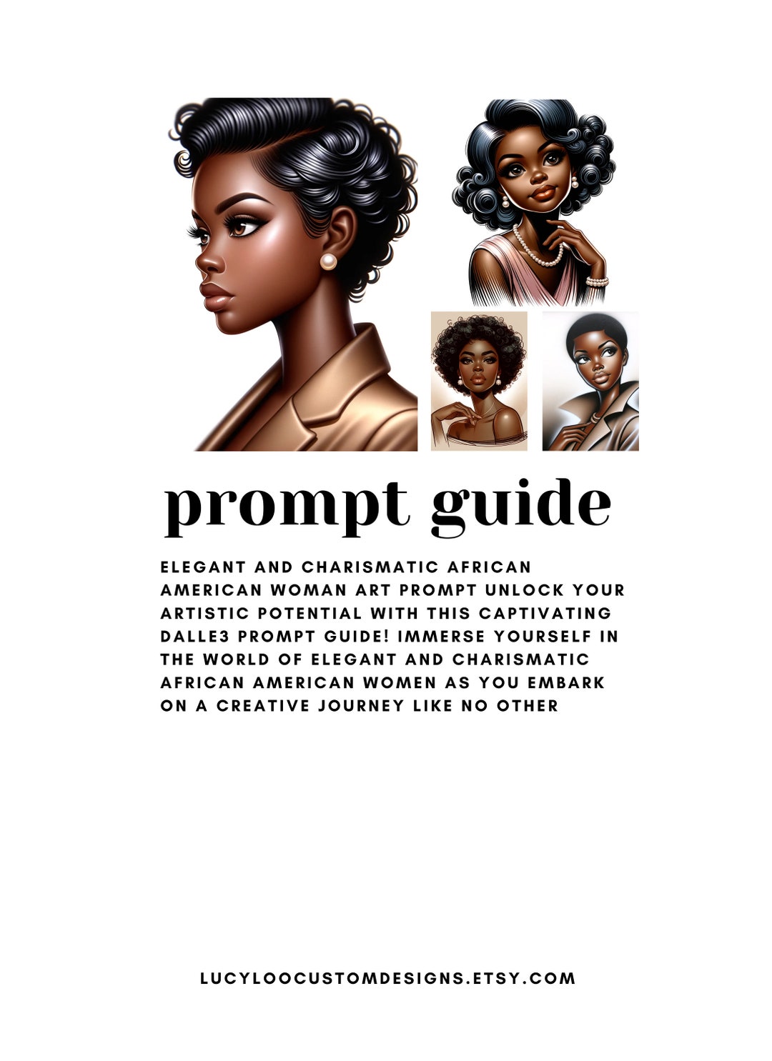 Dalle3 Chatgpt4 Prompt Guide-elegant and Charismatic African American Woman - Etsy