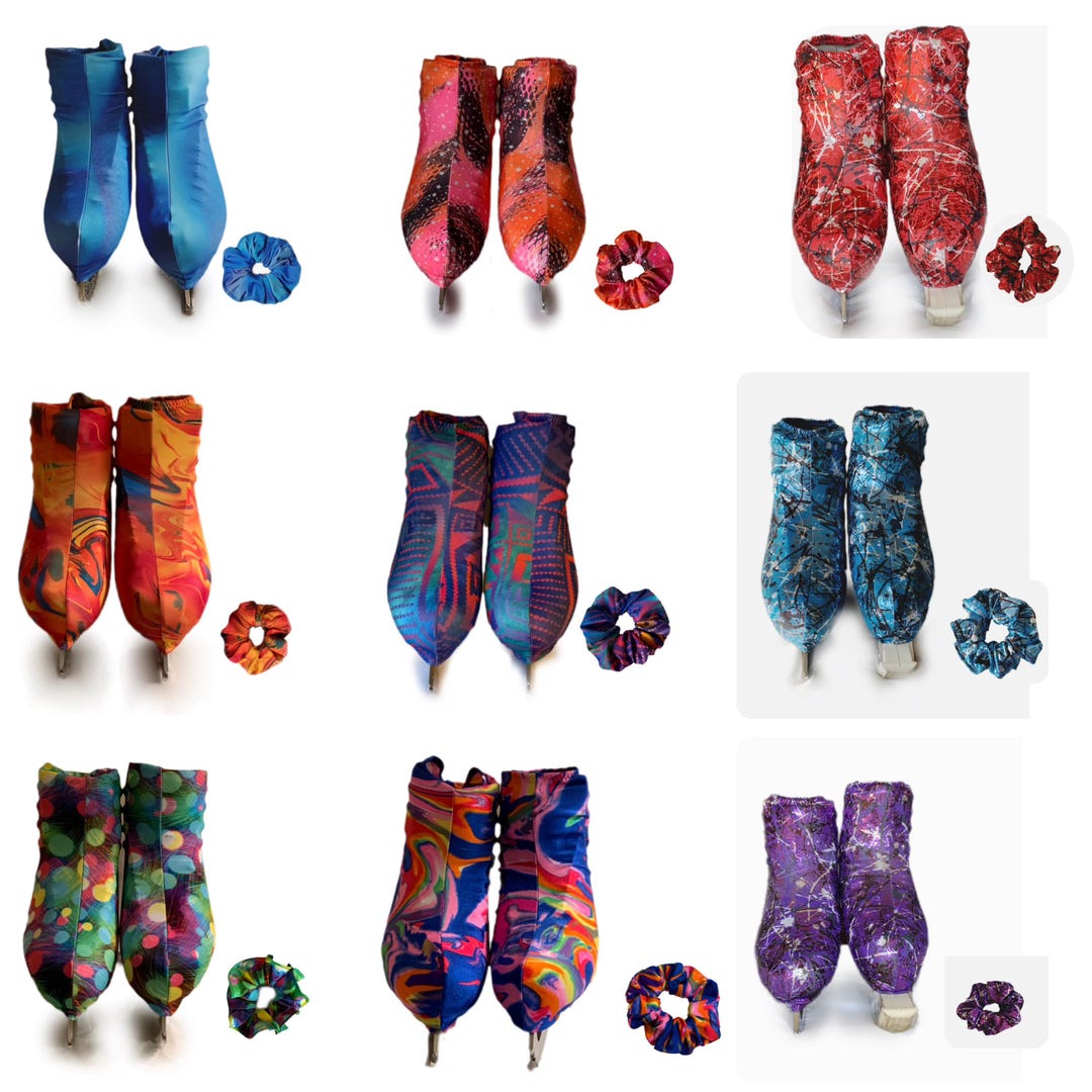 Lycra Skate Boot Covers With Matching Scrunchie in a Variety of ...