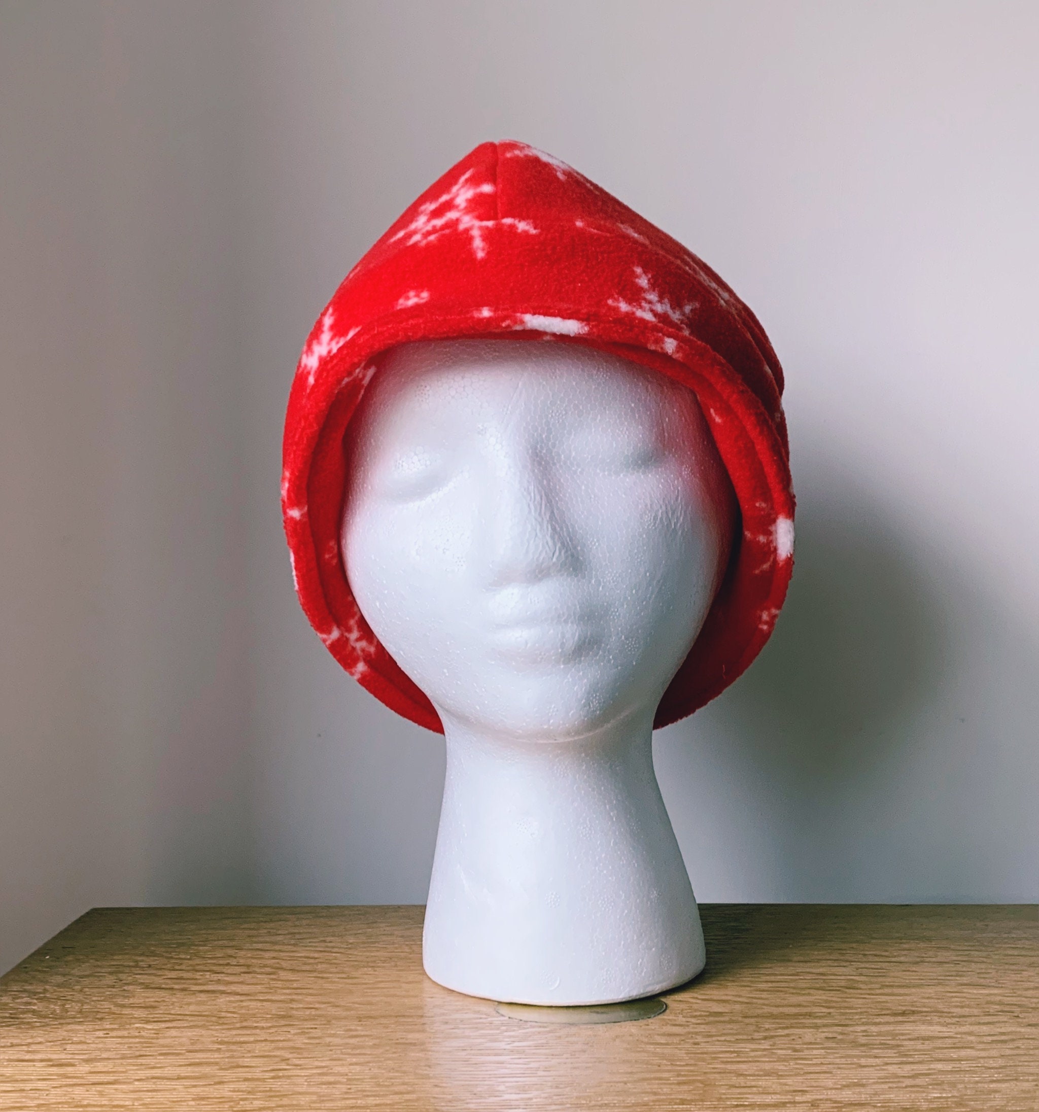 Sombreros reversibles en forro polar estampado de copos de - Etsy España