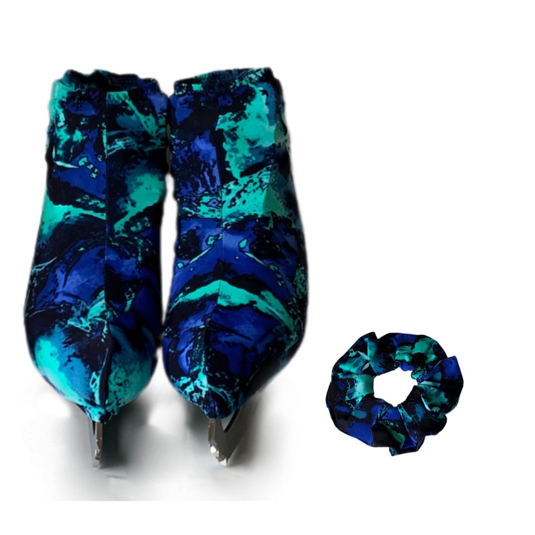 Blue Aqua Spandex Boot Covers Available With or Without Scunchie - 3 ...