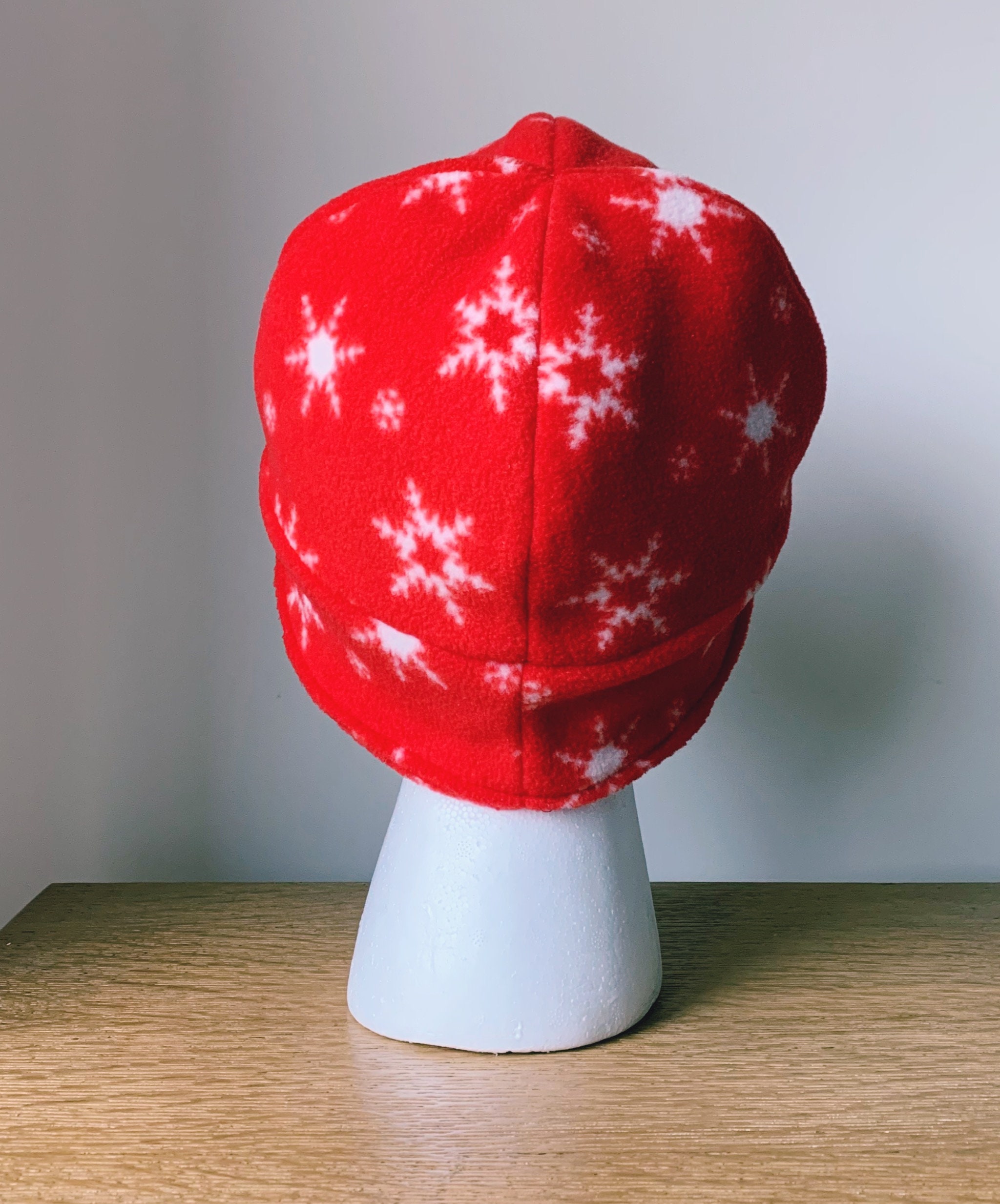 Sombreros reversibles en forro polar estampado de copos de - Etsy España