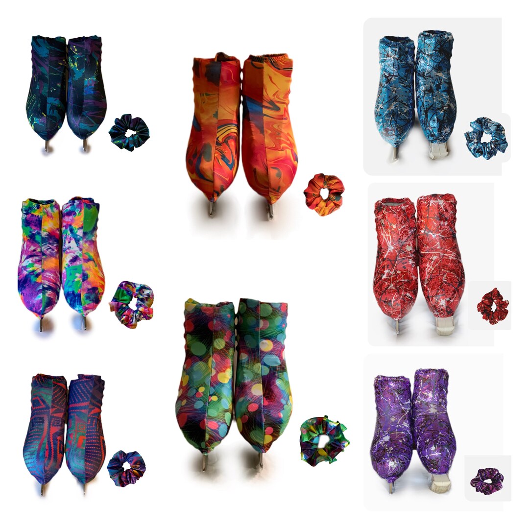 Lycra Skate Boot Covers With Matching Scrunchie in a Variety - Etsy UK