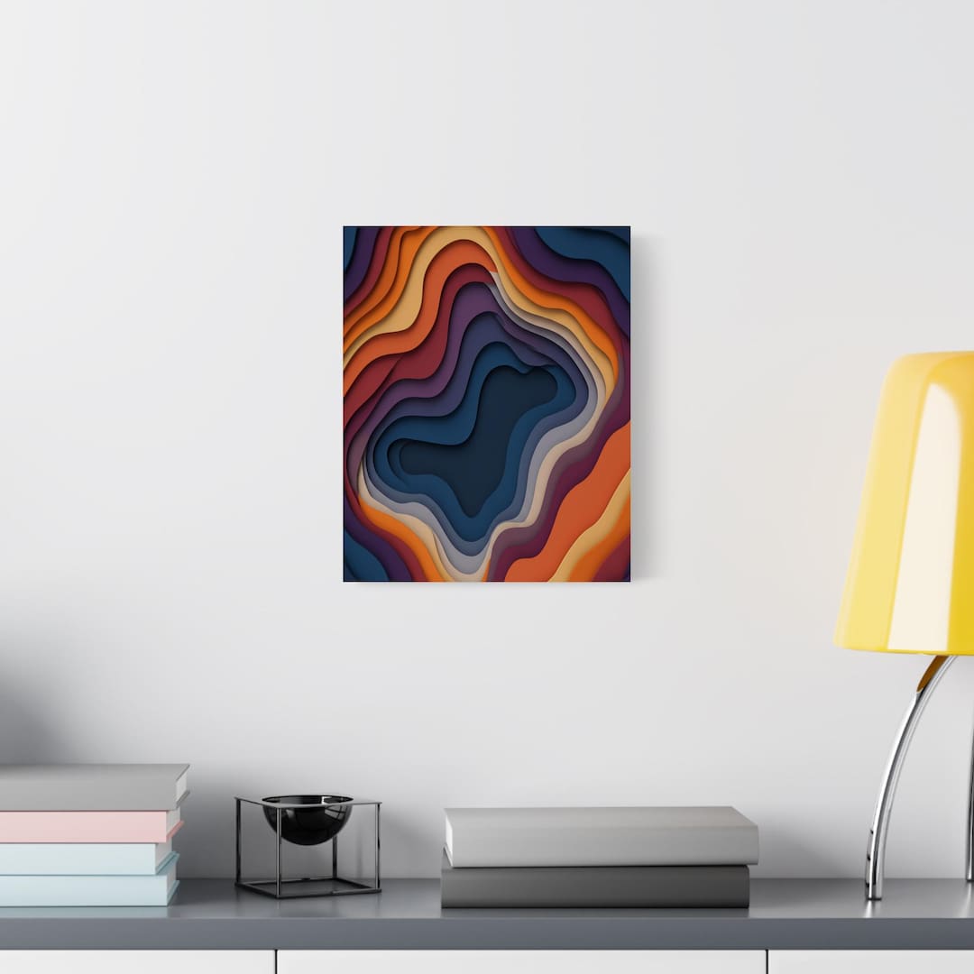 Abstract Parametric Wall Art With Layered Wavy Curves Vibrant Colors 3D ...