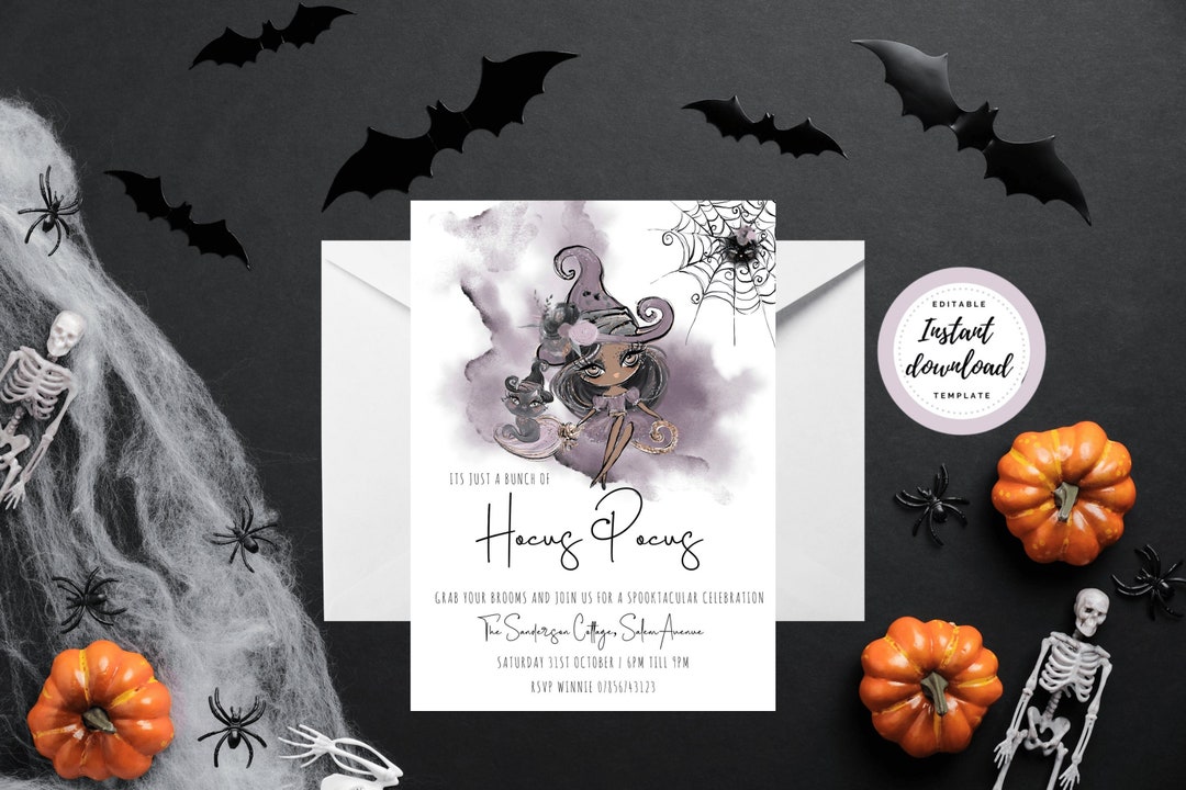 Halloween Party Invitation Template INSTANT DOWNLOAD Editable ...
