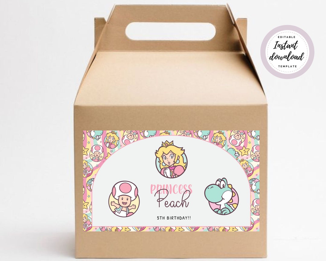 Editable Peach Gable Box , Digital Princess Peach Gable Box Labels ...