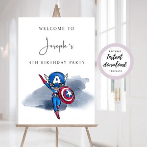 Superhero Welcome Sign Template INSTANT DOWNLOAD Editable - Etsy UK
