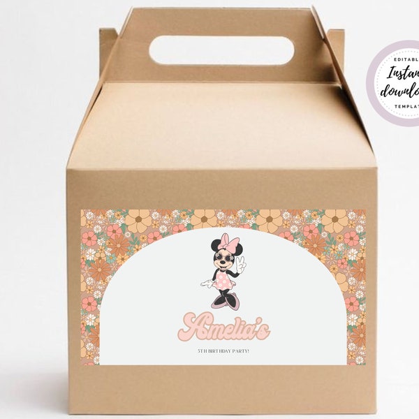 Minnie Mouse Favor Box Template - Etsy