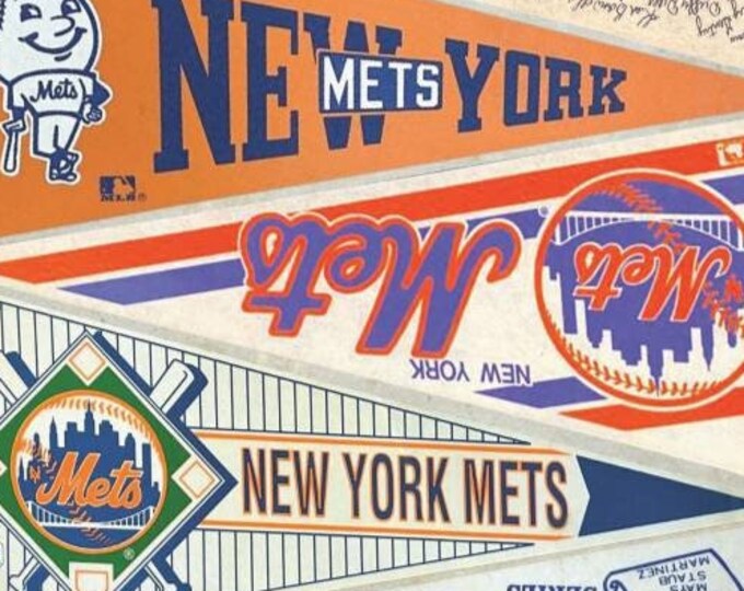 New York Mets Vintage Pennant Print 15 by 24, 11 by 17 or 8.5 by 11 - Etsy