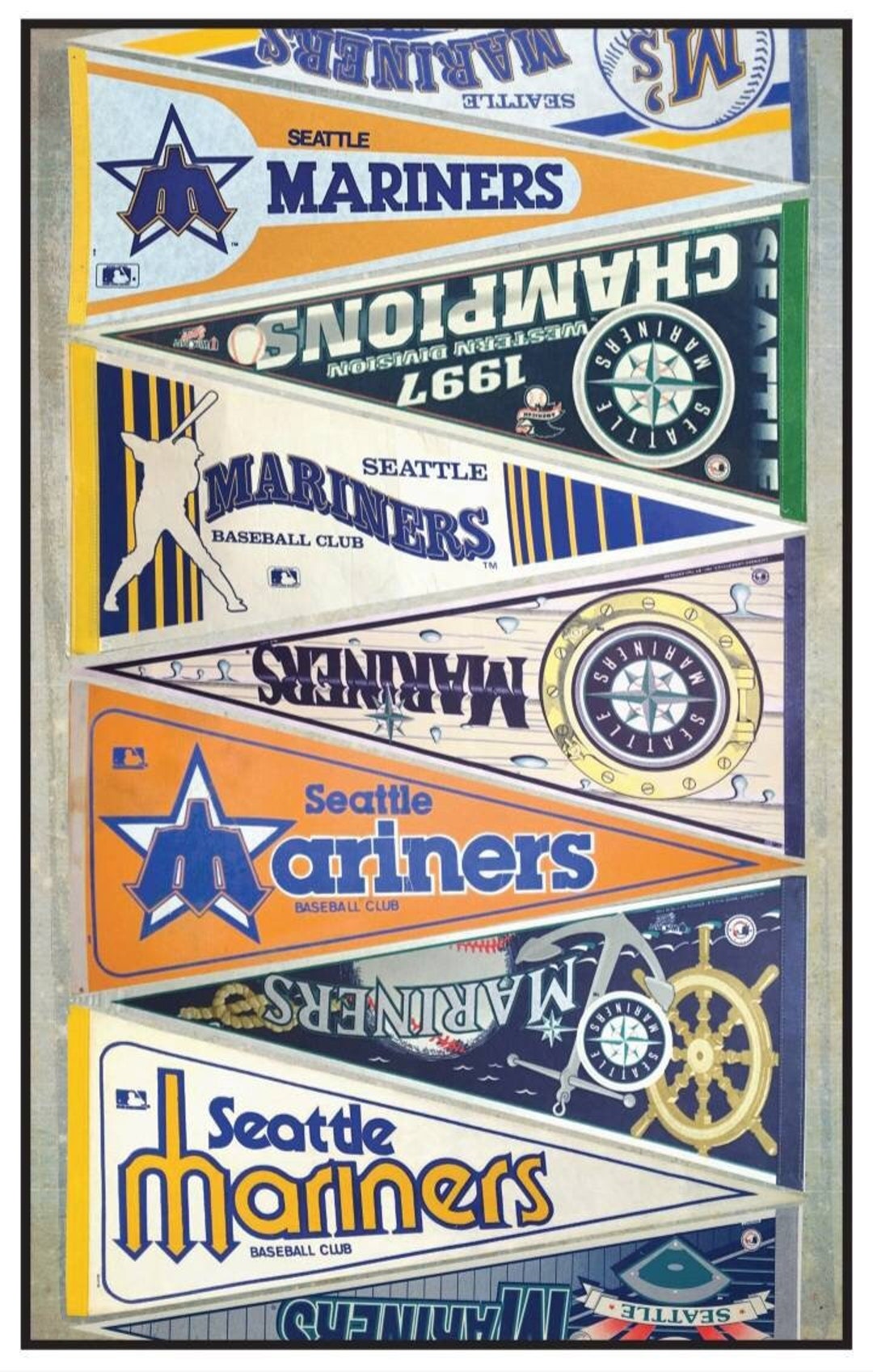 Seattle Mariners Vintage Pennant Print, 11 by 17 - Etsy