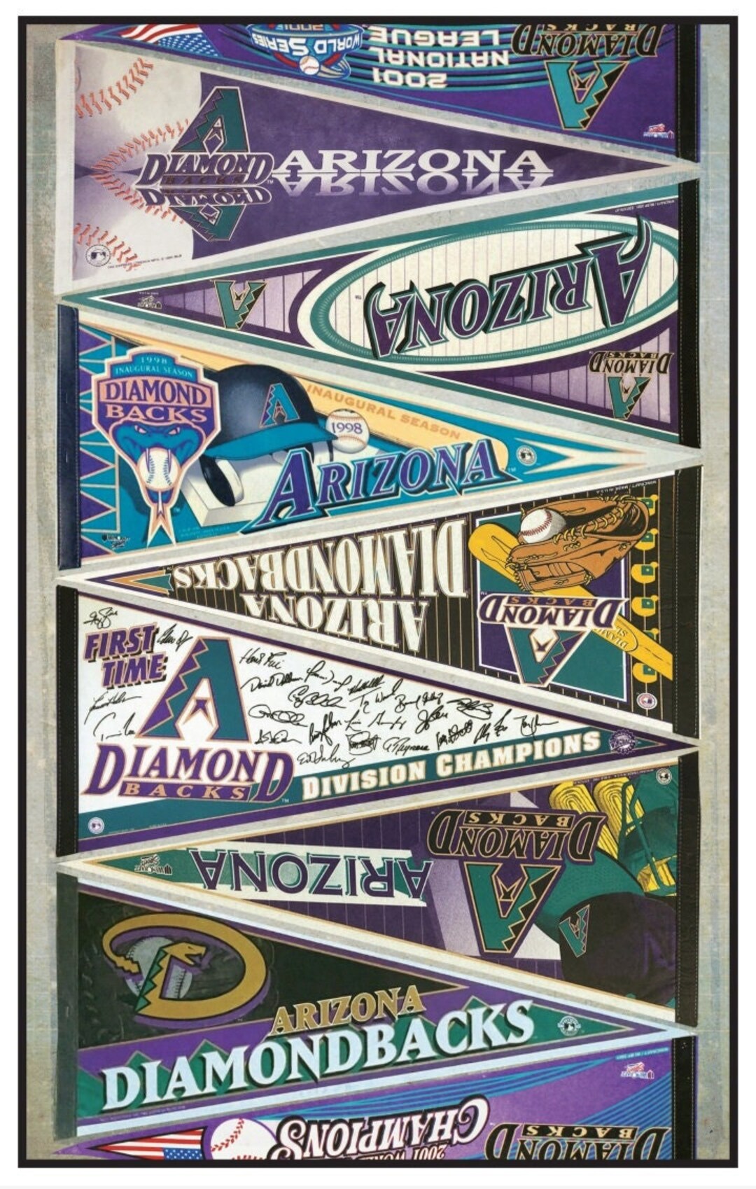 Arizona Diamondbacks Vintage Pennant Print 11 by 17 - Etsy
