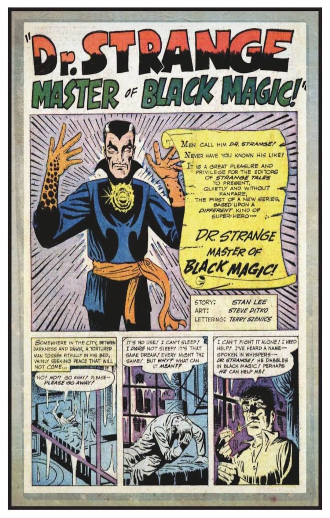 Marvel Comics Doctor Strange 1st Appearance Interior Page Print 11 by ...