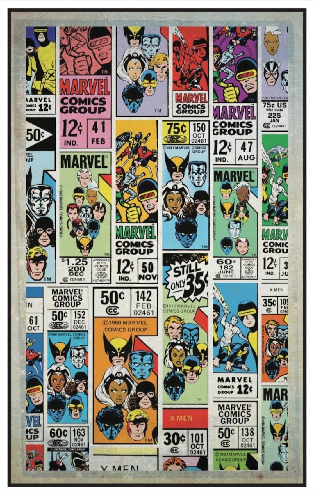 Uncanny X-men Vintage Comic Book Corner Art Print 11 by 17 or 15 by 24 ...