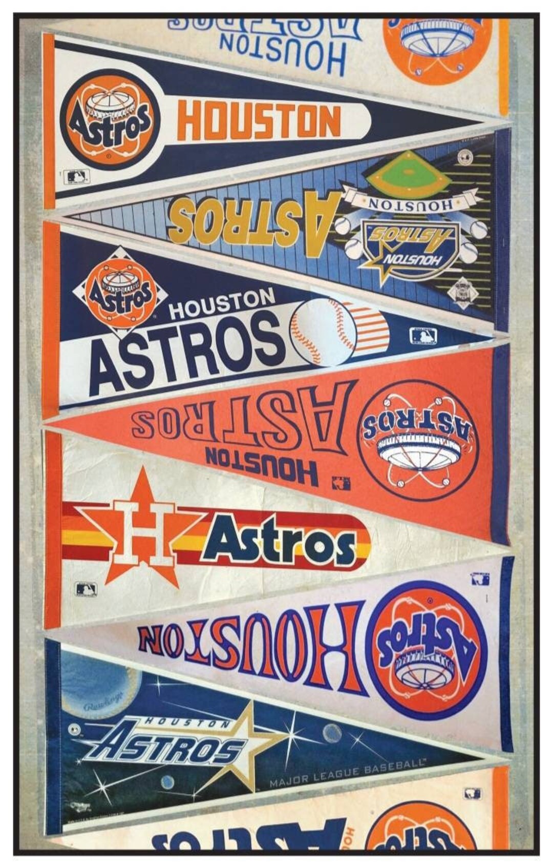 Houston Astros Vintage Pennant Print 15 by 24, 11 by 17 - Etsy