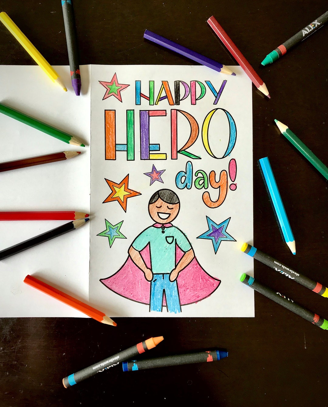 Printable Coloring Page, Fathers Day Card, Instant Download, Everyday ...