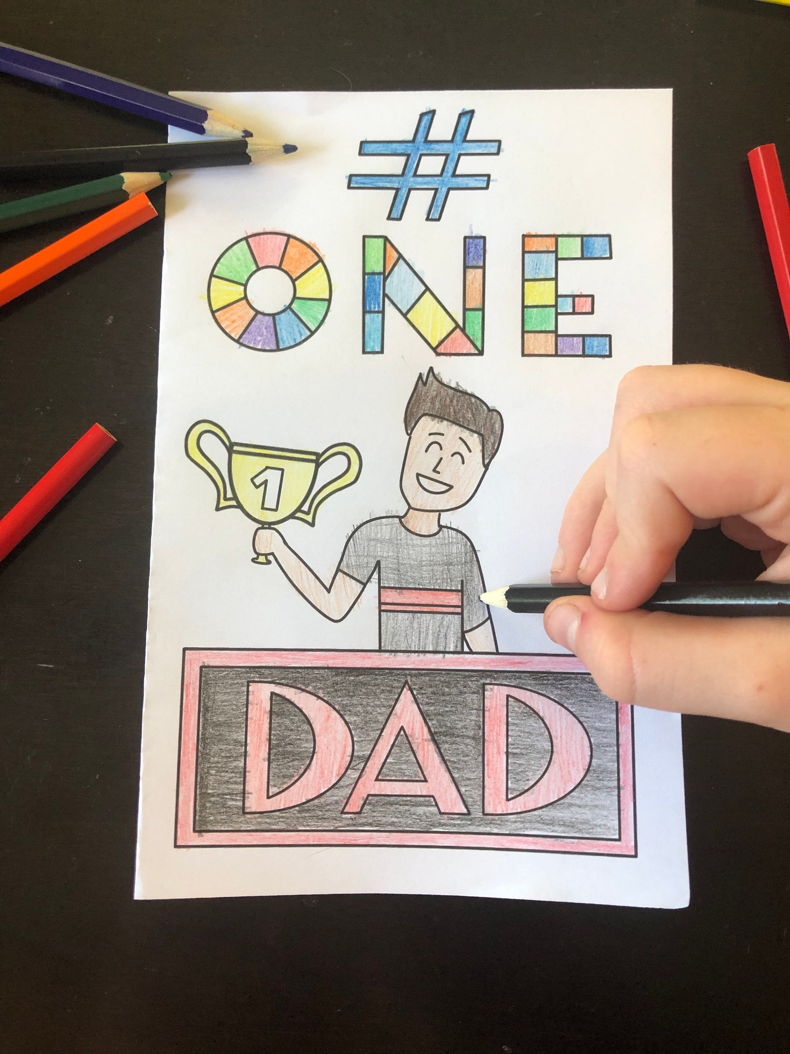 Printable Fathers Day Card Coloring Page Fun Activity for - Etsy
