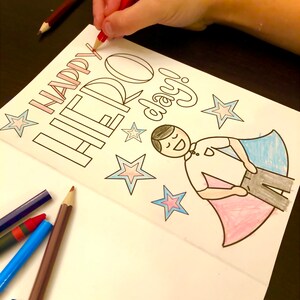 Printable Coloring Page, Fathers Day Card, Instant Download, Everyday ...