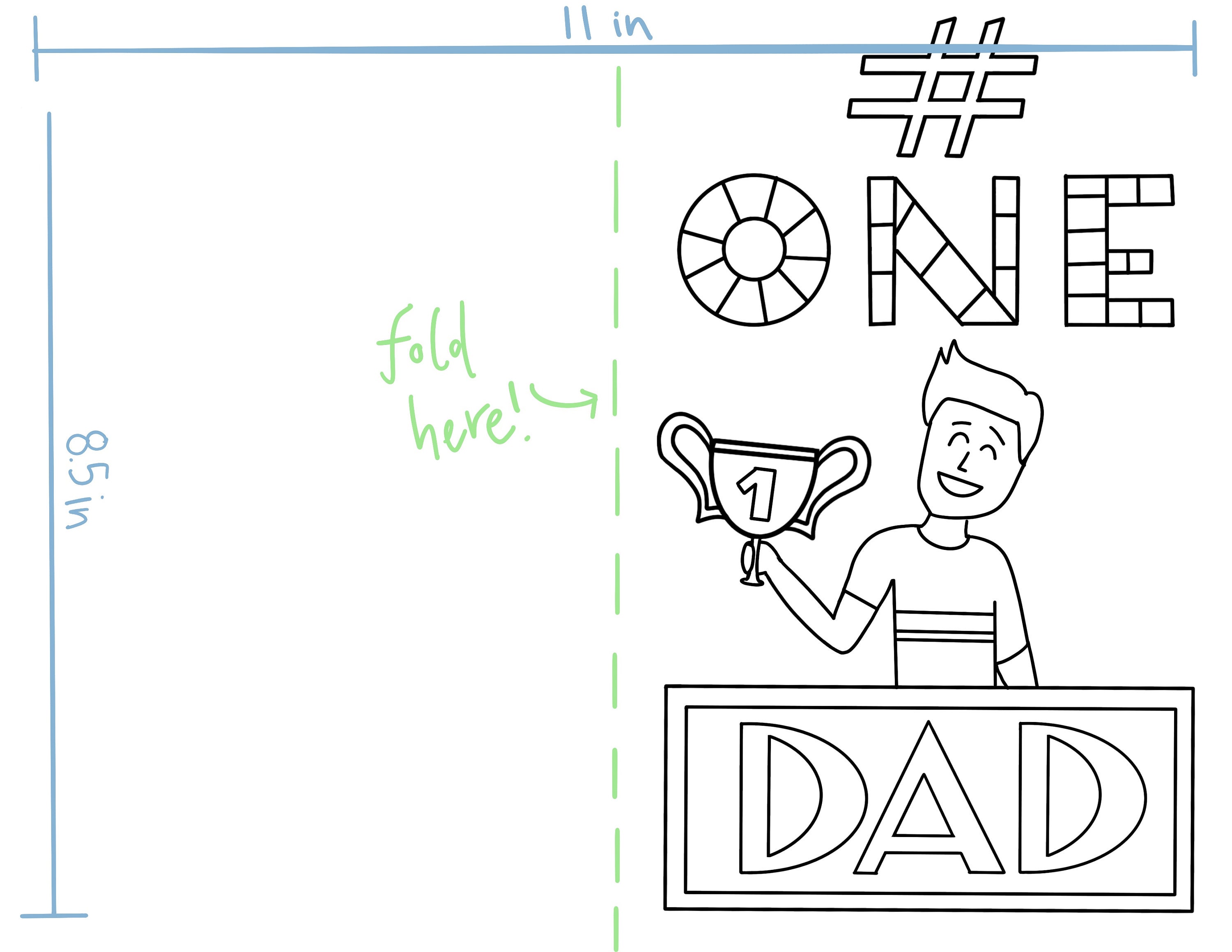 Printable Fathers Day Card Coloring Page Fun Activity for | Etsy