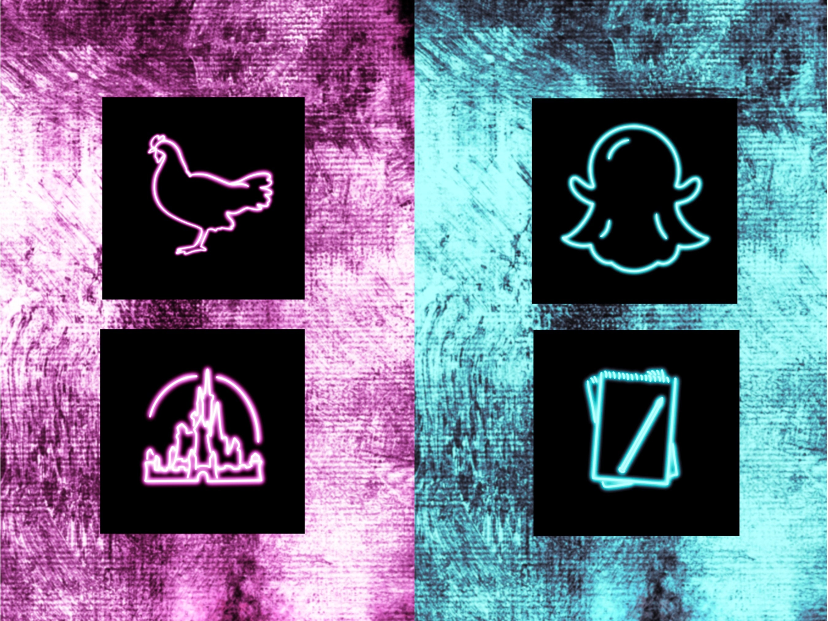 200 Neon App Icons - Pink and Blue - App Icons, Wallpapers and Widgets ...
