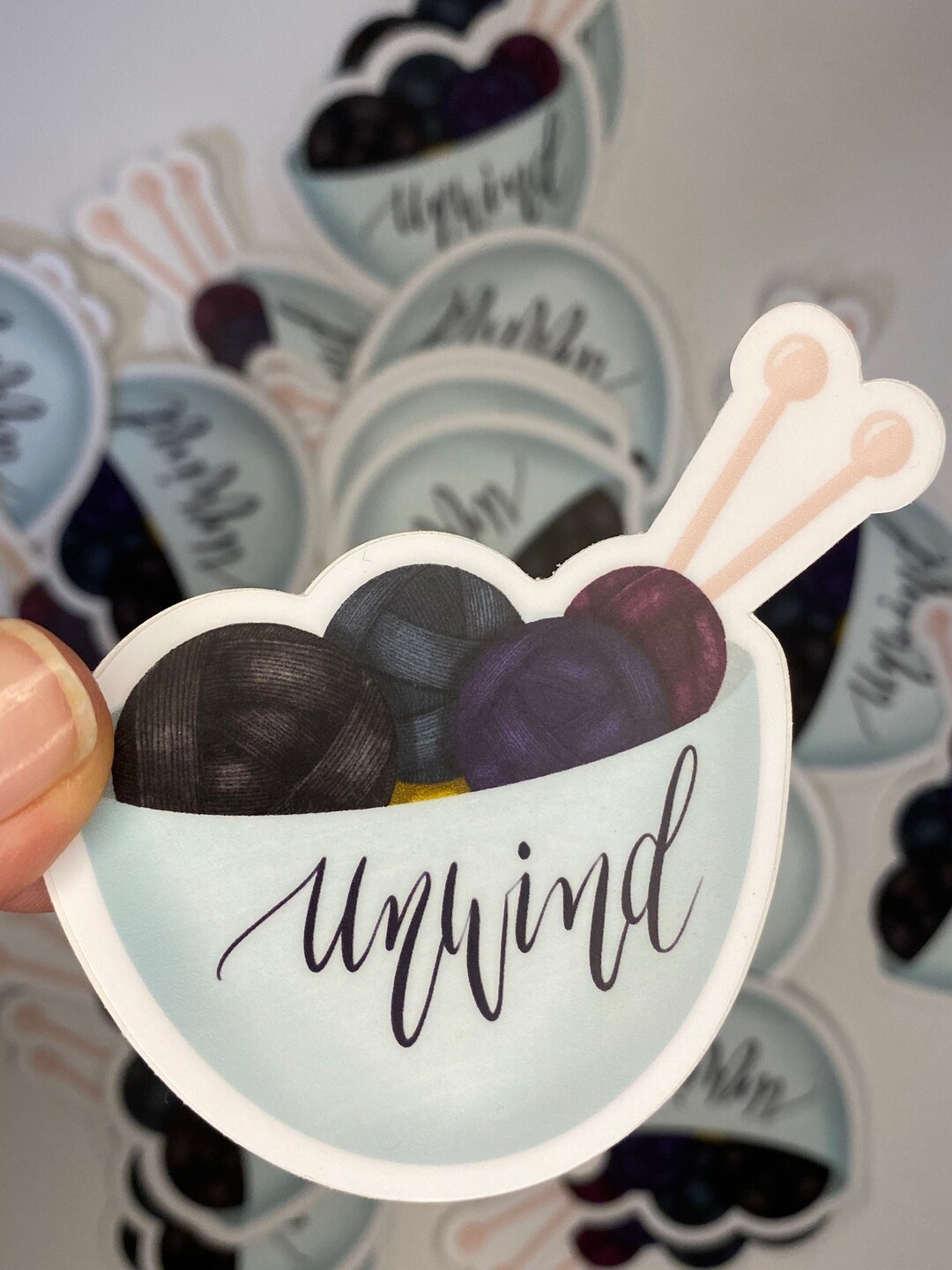 Unwind Knitting Sticker - Etsy