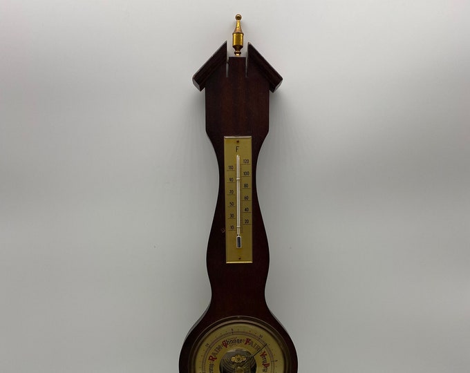 Vintage Europa Barometer Made in Western Germany, West German Wooden ...