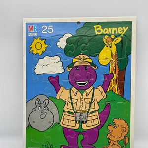 Barney on Safari Puzzle 25 Pieces, 1992 Barney Puzzle, Tray Puzzle ...