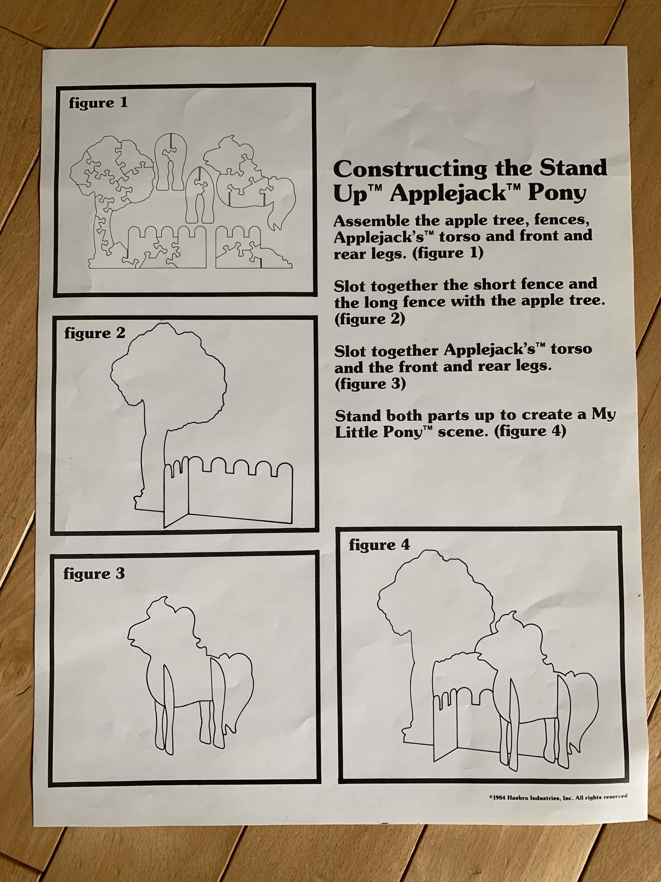 Vintage My Little Pony Applejack 3D Stand up Puzzle 1984 - Etsy