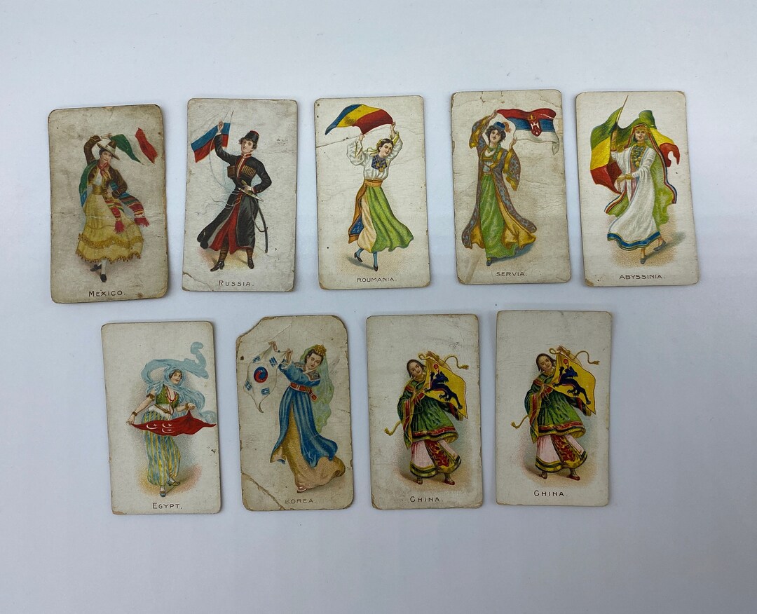1908 Cigarette Cards, Antique Tobacco Cards From 1908 Lot of 9 Cards ...