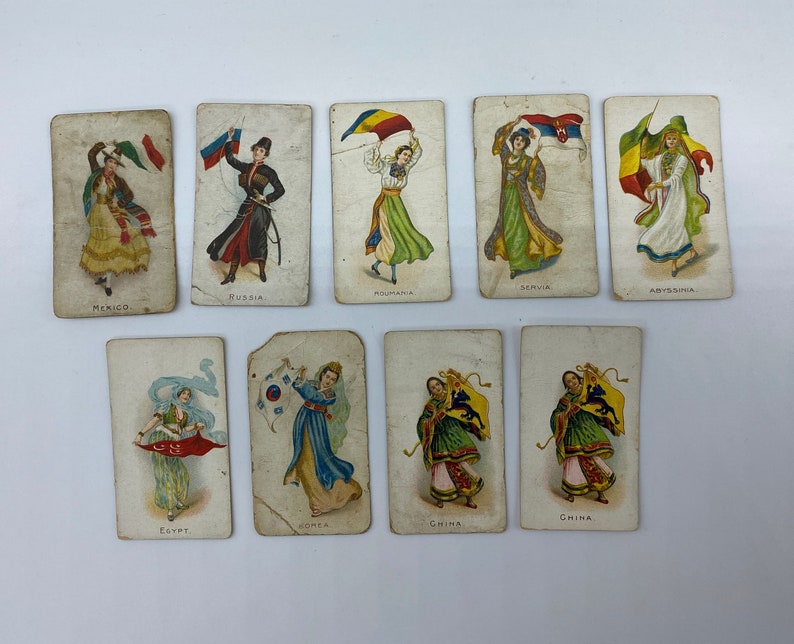 1908 Cigarette Cards Antique Tobacco Cards From 1908 Lot of 9 - Etsy