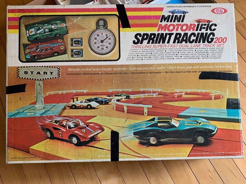 1969 Ideal Mini Motorific Sprint Racing 200 Race Car Track Set, 1969 ...